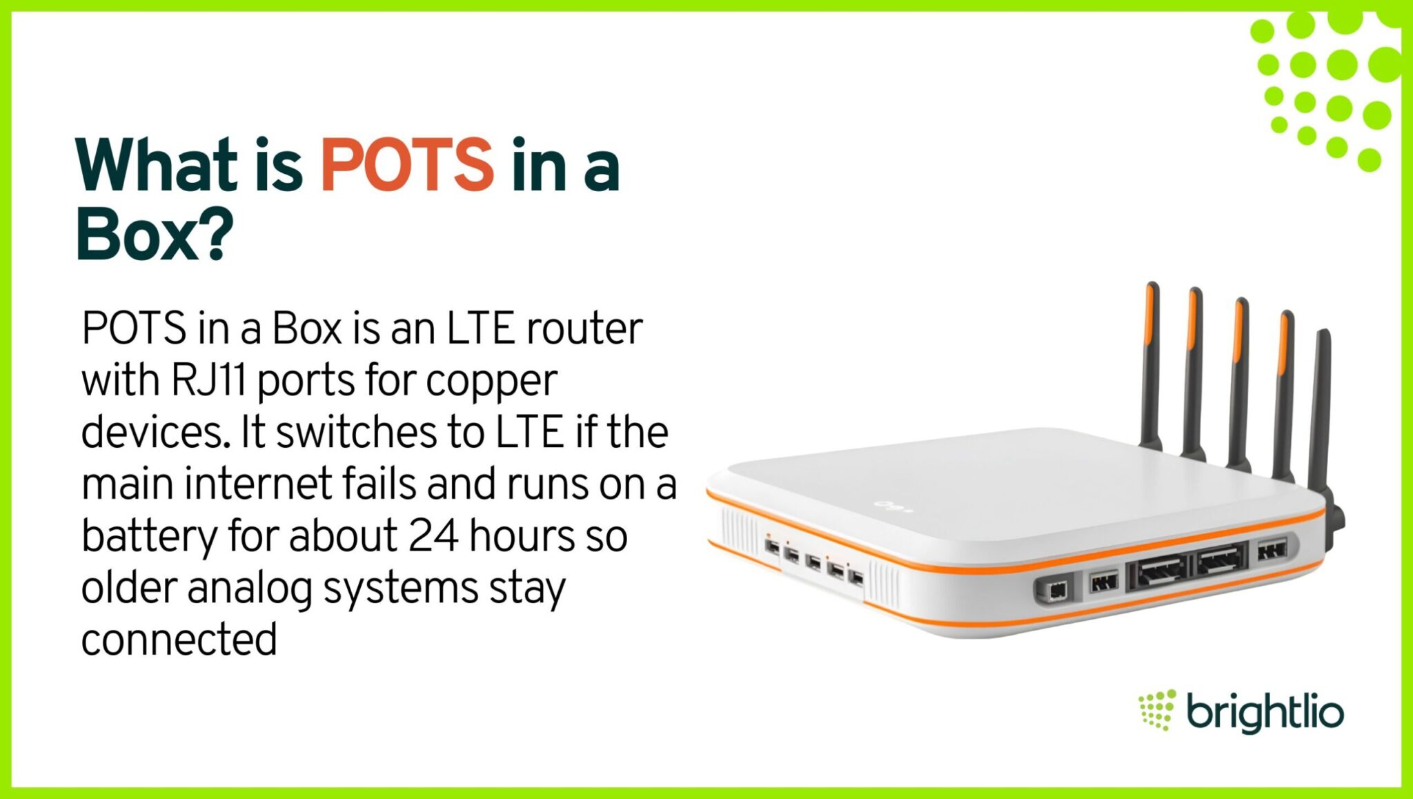 POTS in a Box - A POTS Line Replacement - Connectivity from Brightlio